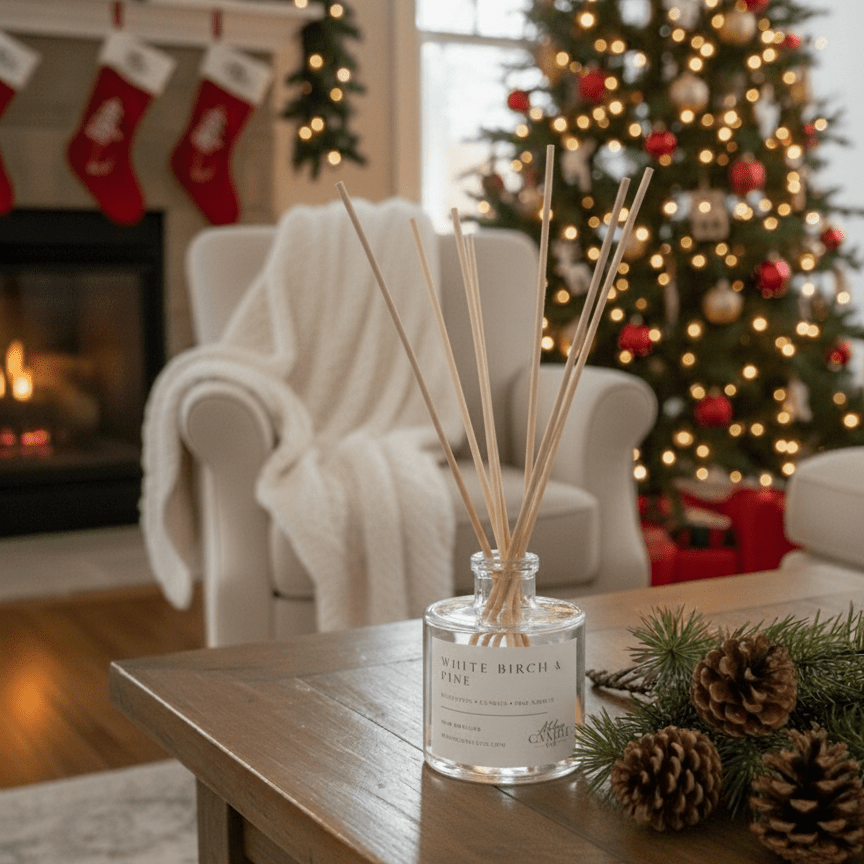 White Birch & Pine Reed Diffuser | Abboo Candle Co.